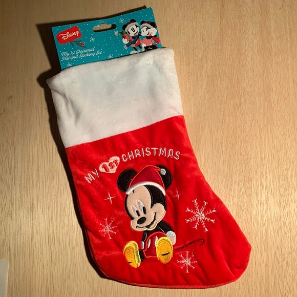 Holiday | Nwt Disney Mickey Mouse My 1st Christmas Stocking Hat Not ...